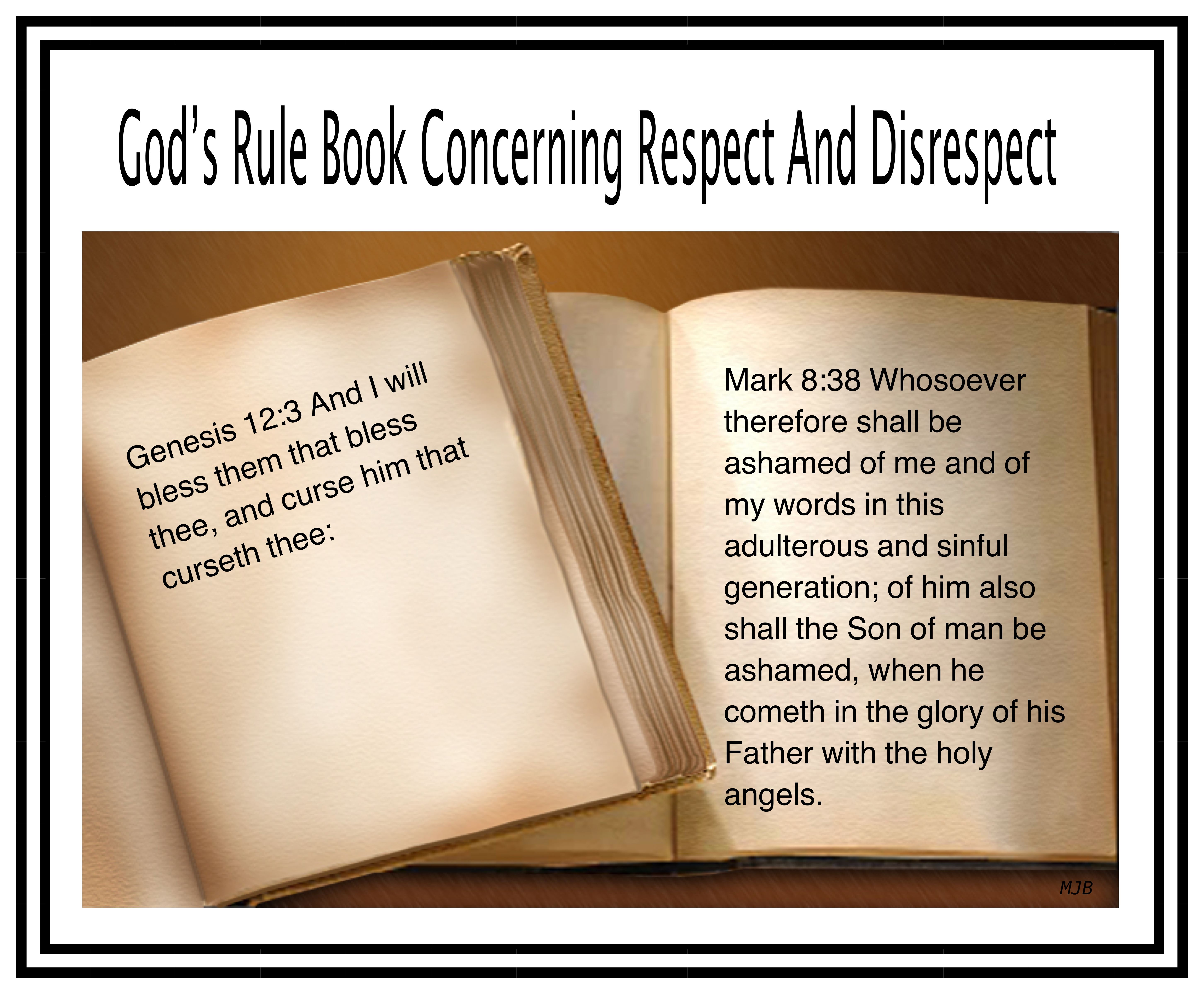 God’s Rule Book Concerning Respect And Disrespect | The Ballestero Blog